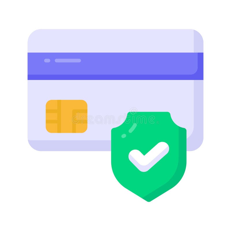Atm Card with Safety Shield, Secure Payment Concept Icon, Credit Card ...