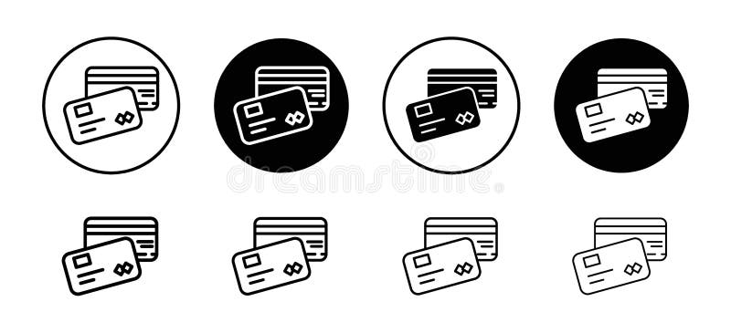 ATM Card Vector Icon Set Collection. ATM Card Outline Flat Icon Stock ...