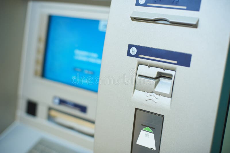 An ATM Cash Machine, Operating and Functional, No People Around Stock ...