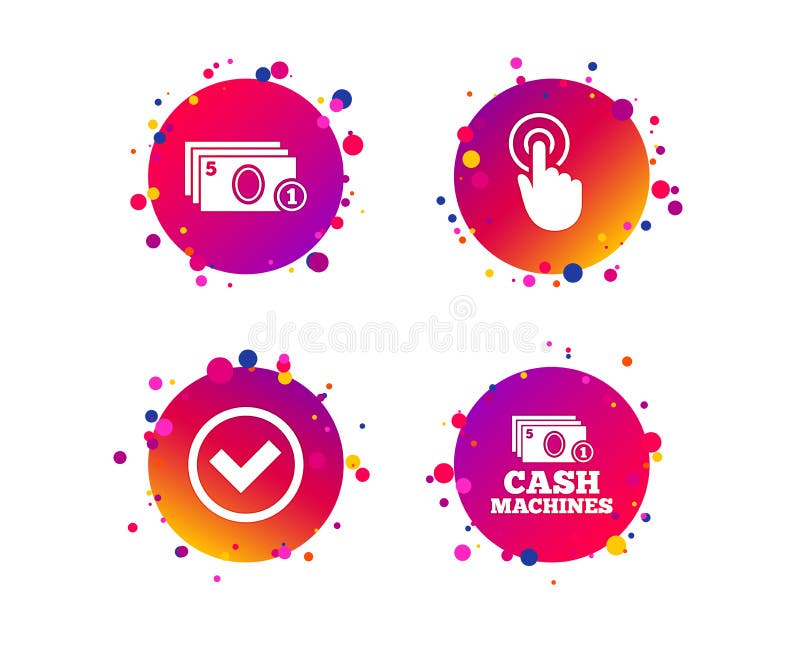 ATM Cash Machine Withdrawal Icons. Vector Stock Vector - Illustration ...