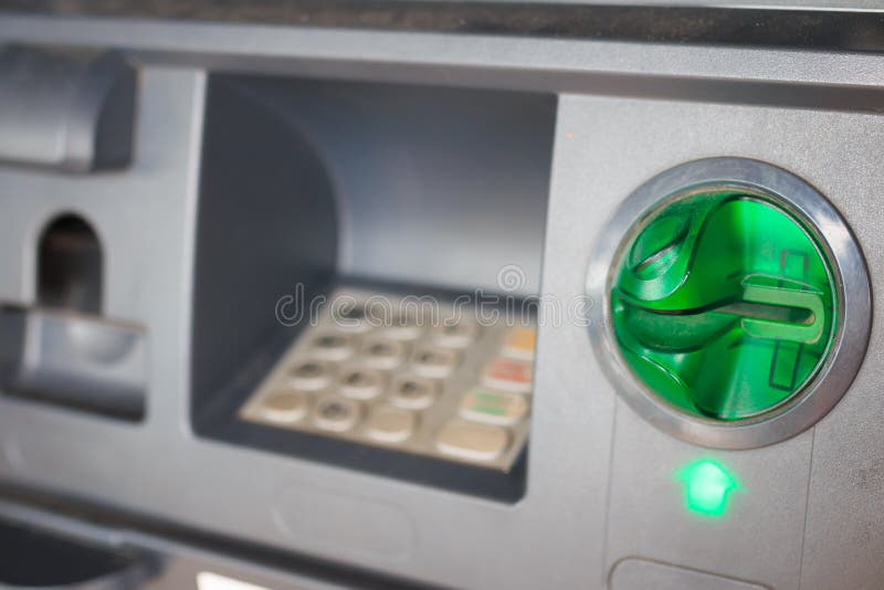 ATM close-up stock image. Image of button, note, automatic - 52411985