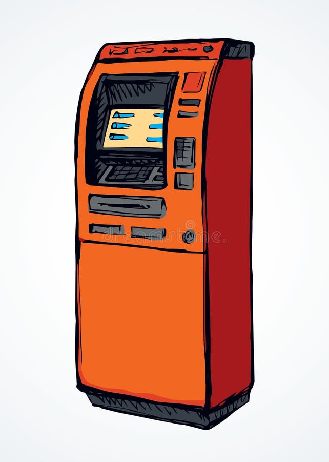 ATM Device Icon. Vector Drawing Stock Vector - Illustration of commerce ...