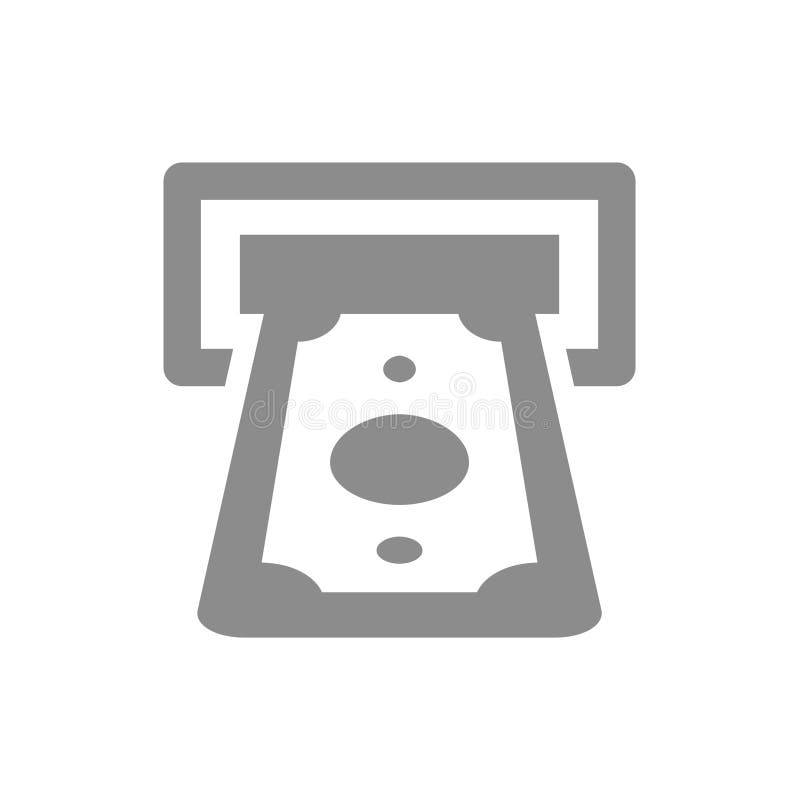 ATM with Dollar Bill Vector Icon Stock Vector - Illustration of filled ...