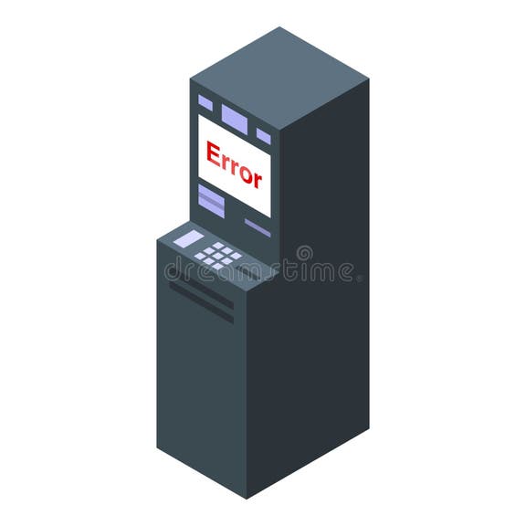 Atm Error Message Displaying on Screen Isometric View Stock Vector ...