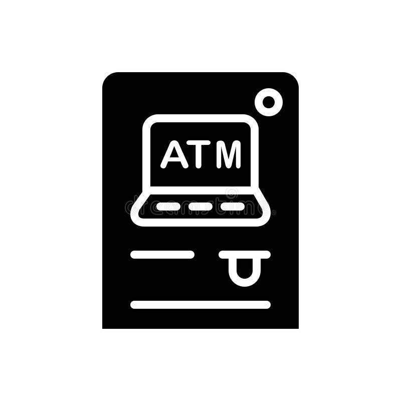 Black Solid Icon for Atm, Cash and Withdrawal Stock Vector ...