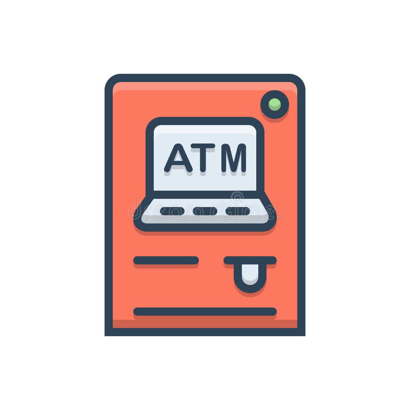 Color Illustration Icon for Atm, Cash and Withdrawal Stock Vector ...