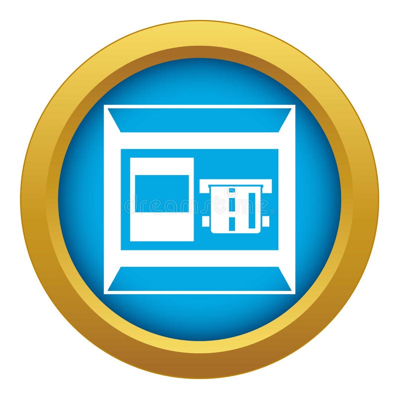 ATM Icon Blue Vector Isolated Stock Vector - Illustration of business ...