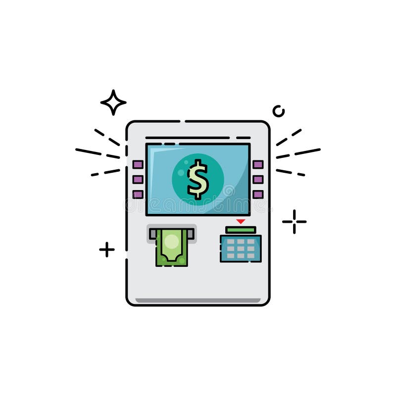 ATM icon flat design stock vector. Illustration of technology - 334246427