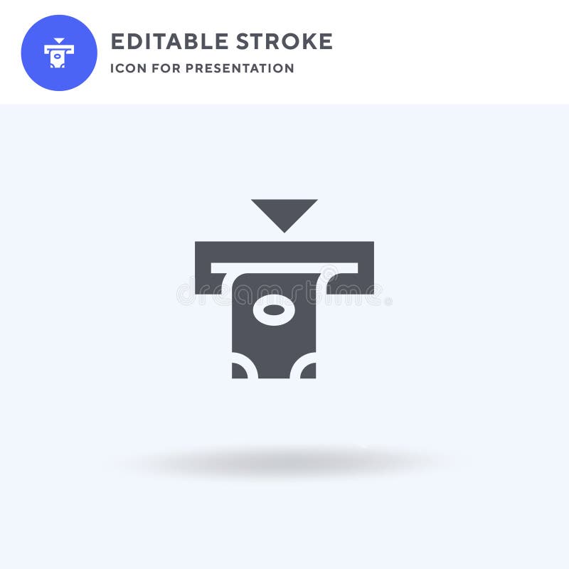 Atm Icon Vector, Filled Flat Sign, Solid Pictogram Isolated on White ...