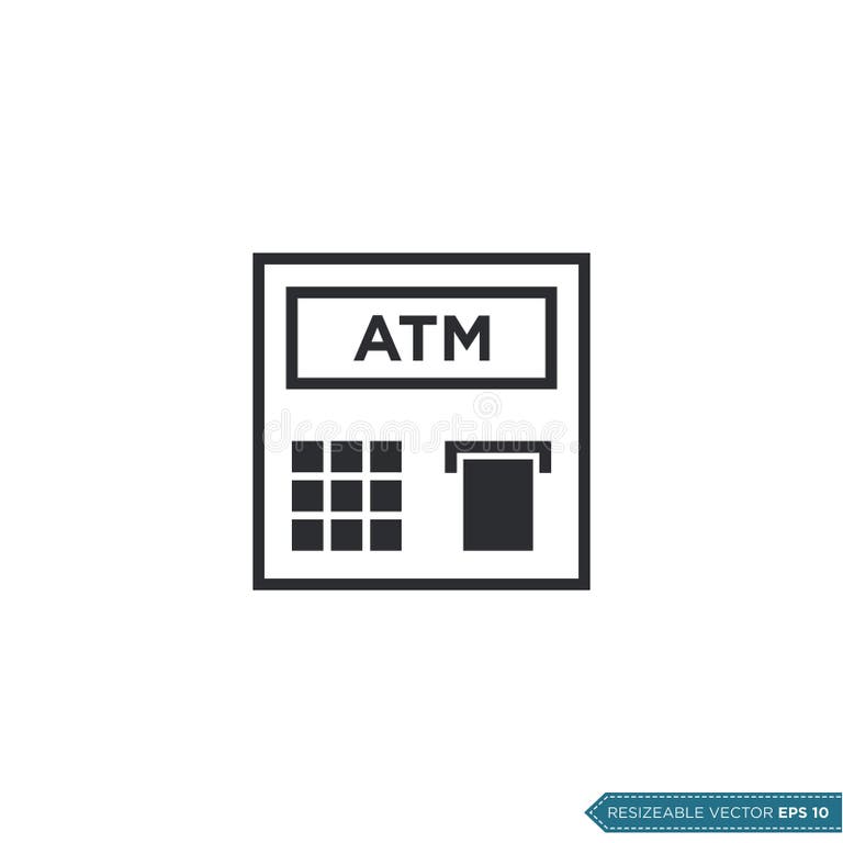 Simple Trendy ATM Icon Vector Template Flat Illustration Design Stock ...