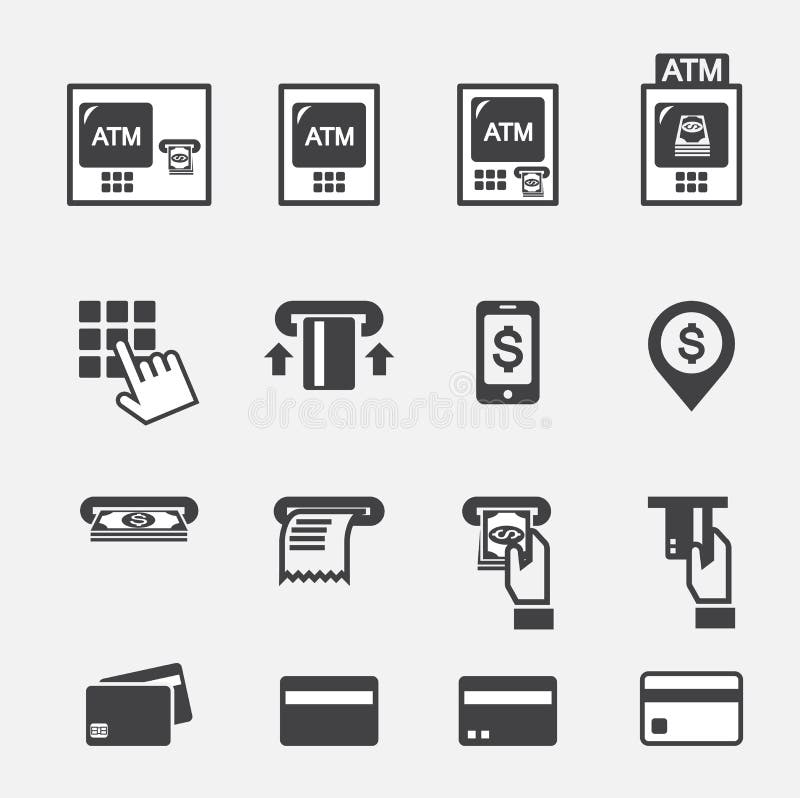 Atm icon stock vector. Illustration of design, bank, card - 46089691