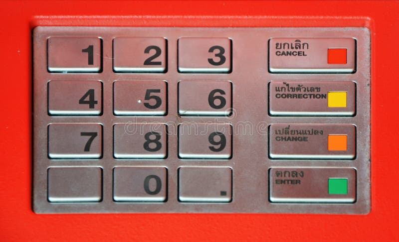 ATM Keyboard Or Keypad Cash Machine - Banking Numbers Stock Image ...