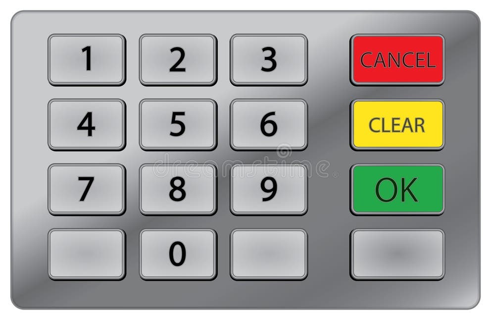 ATM keypad stock illustration. Illustration of currency - 29135616