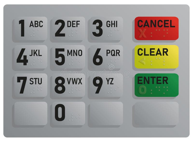 ATM Keypad with Braille Alphabet Stock Vector - Illustration of alarm ...