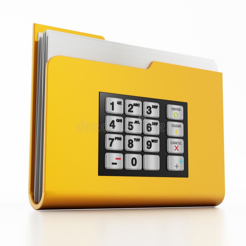 ATM Keypad on Folder Icon with Documents Stock Illustration ...