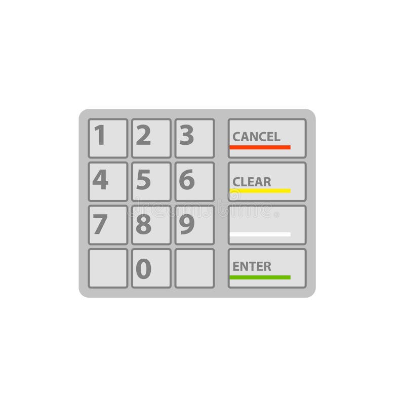 Atm keypad outline icon stock vector. Illustration of finance - 144472128