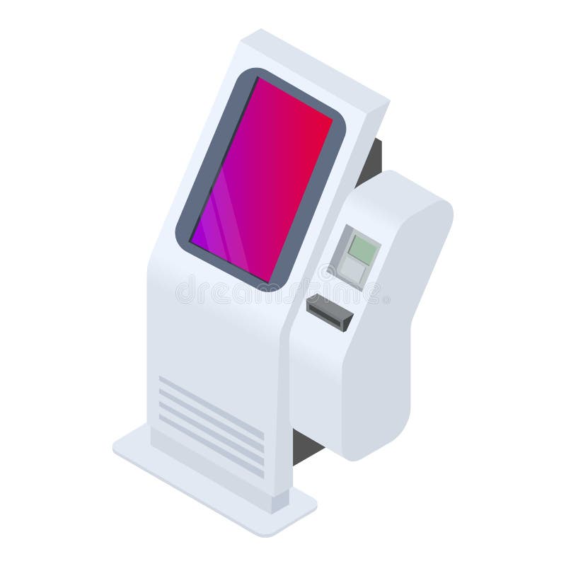 Interactive Kiosk Icon, Isometric Style Stock Vector - Illustration of ...