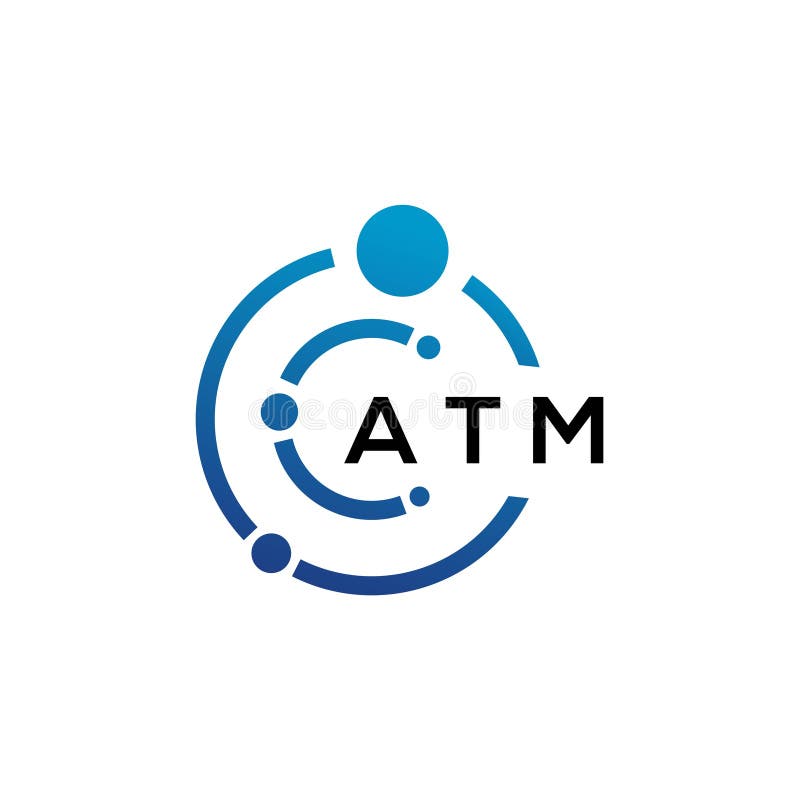 ATM Letter Logo Design on Black Background. ATM Creative Initials ...