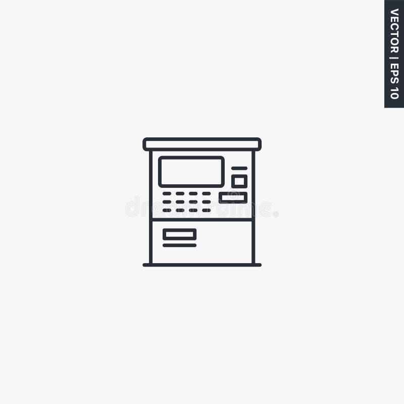 ATM, Linear Style Sign for Mobile Concept and Web Design Stock Vector ...
