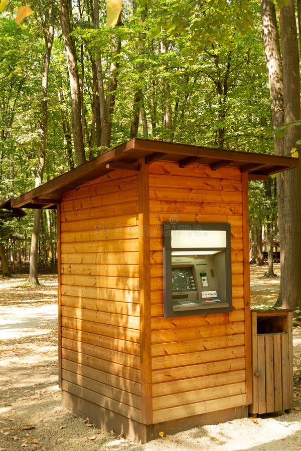 ATM Located in a Park Outside the City in the Middle of Nature Stock ...