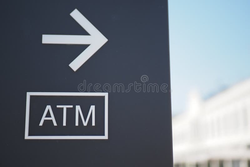 This is an ATM Location Sign Designed for Easy Access and Convenience ...