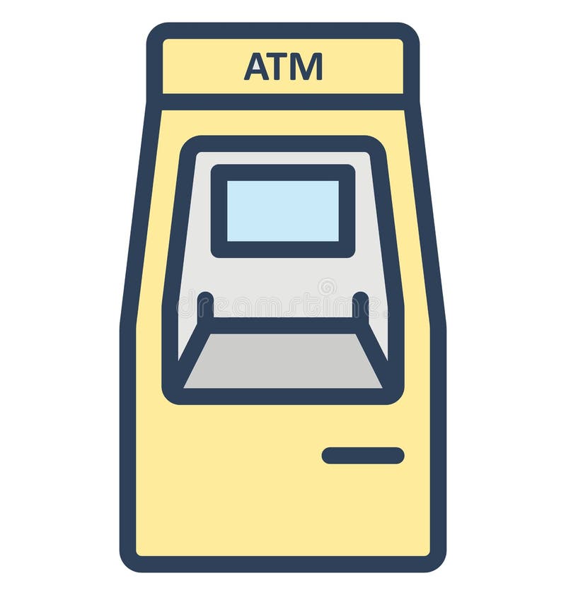 Atm Machine, Automated Teller Isolated Vector Icon that Can Be Easily ... Atm Machine, Automated Teller Isolated Vector Icon that Can Be Easily ...