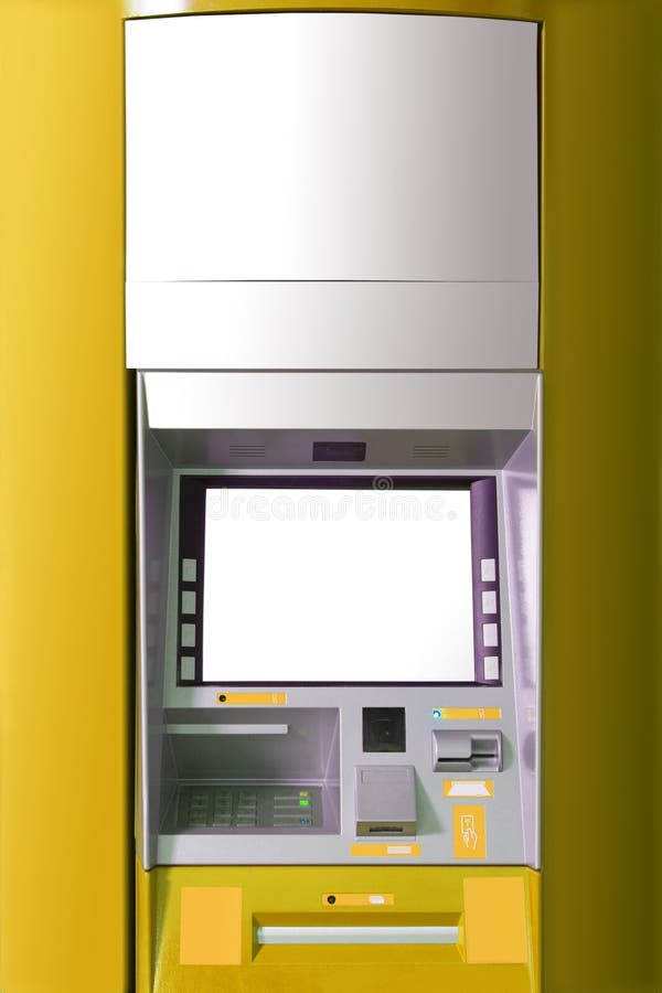 ATM Machine with Blank Space for AD. Stock Photo - Image of debit, easy ...