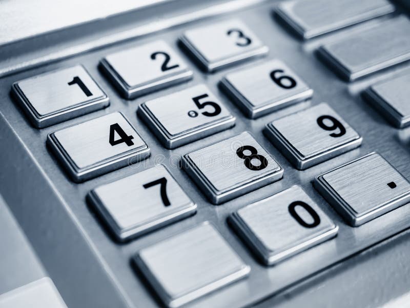 ATM Machine Button Password Protected Stock Photo - Image of button ...