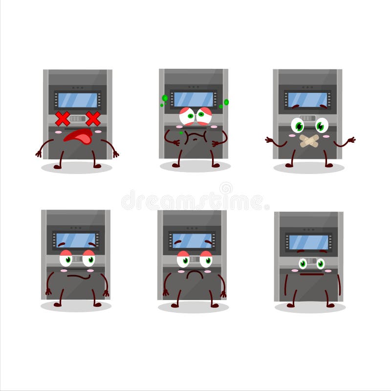 Atm Machine Cartoon Character with Nope Expression Stock Vector ...