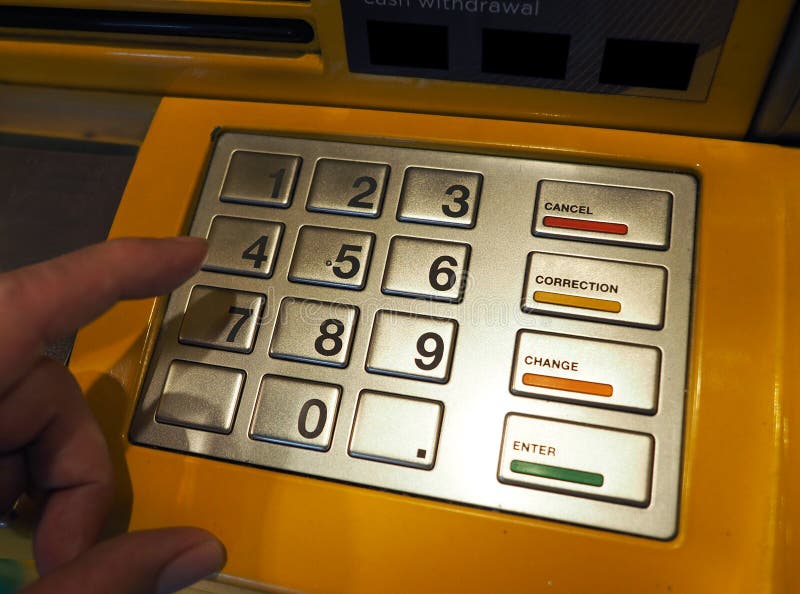 ATM machine close-up stock photo. Image of password - 102557284