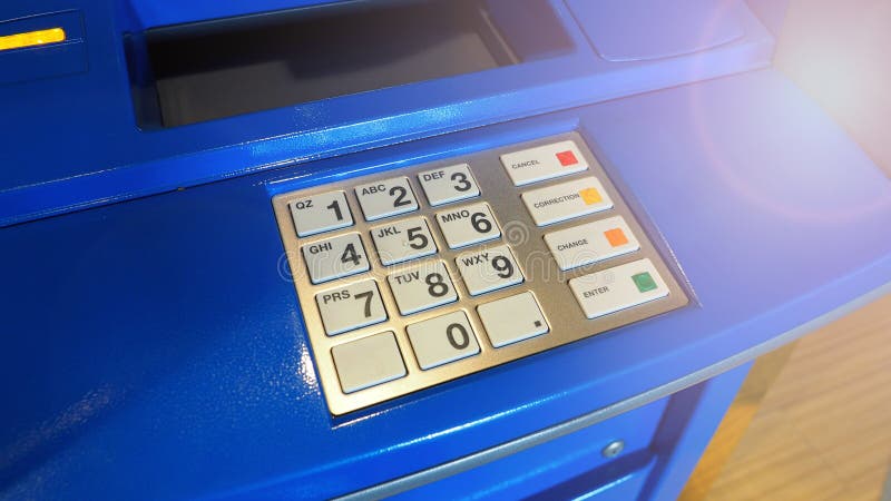 ATM machine close-up stock photo. Image of debit, finger - 102557322