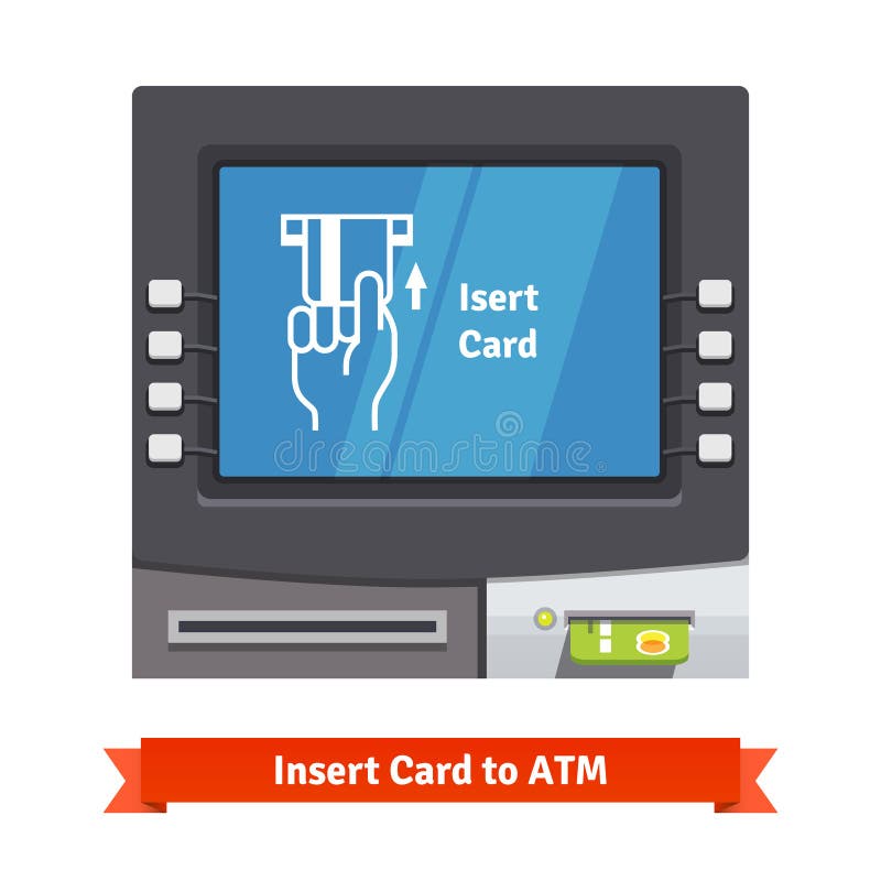 ATM Machine with Current Operation on the Screen Stock Vector ...