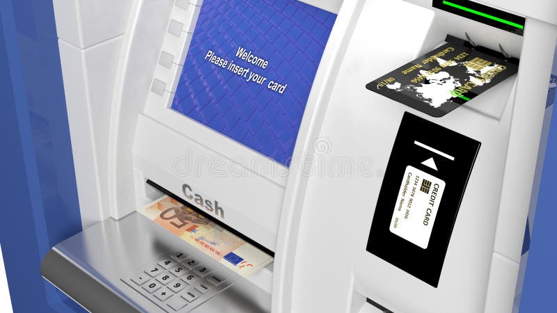 Atm machine stock illustration. Illustration of euro - 44113977