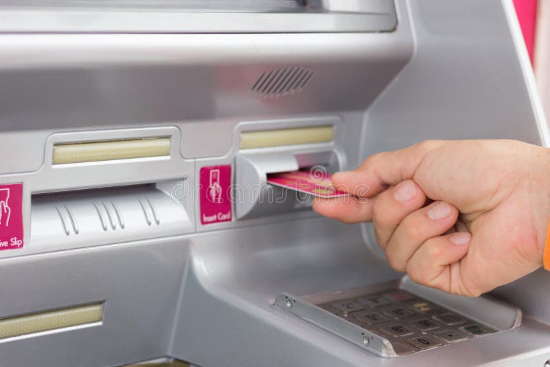 Using ATM machine stock photo. Image of safety, debit - 123192732