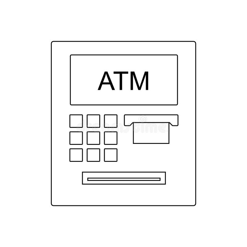 ATM machine icon stock illustration. Illustration of deposit - 322804311