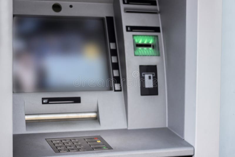 ATM Machine. Identification Number and Screen on ATM Stock Image ...