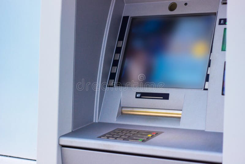 ATM Machine. Identification Number and Screen on ATM Stock Photo ...