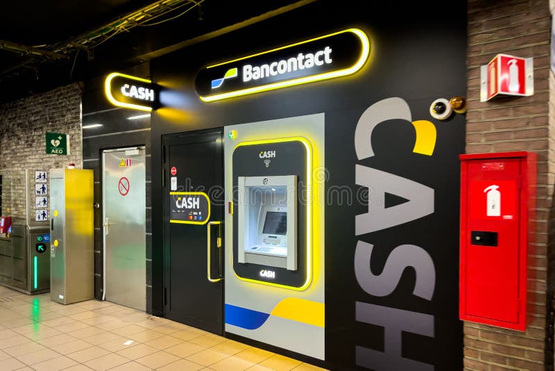 ATM Machine Inside a Subway Station in Brussels Editorial Stock Image ...