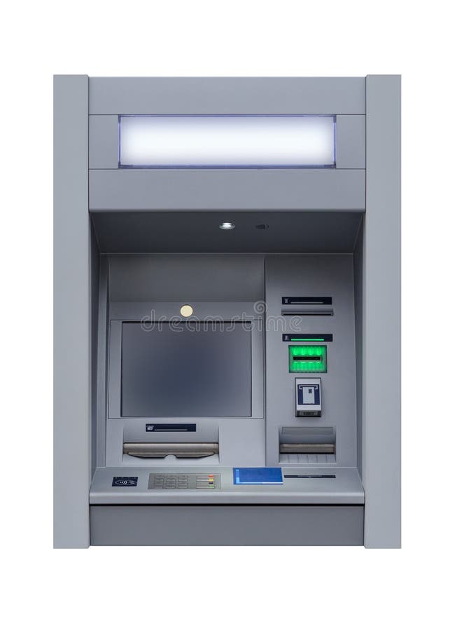 ATM Machine Isolated on White Background Editorial Photo - Image of ...