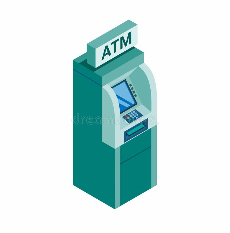 Atm Machine Isometric Illustration Vector Stock Vector - Illustration ...