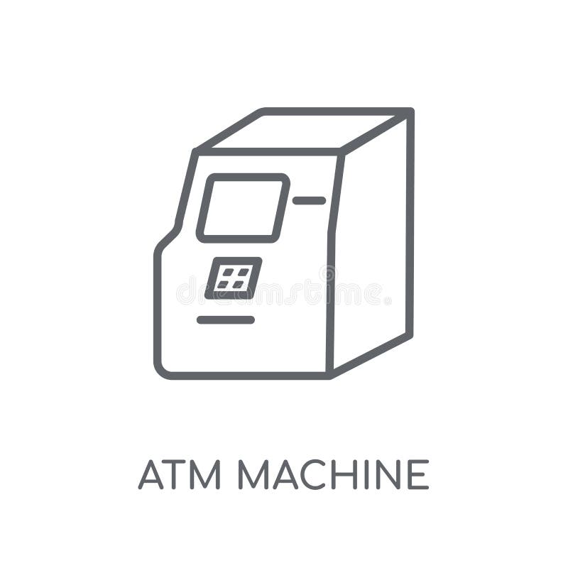 Atm Machine Linear Icon. Modern Outline Atm Machine Logo Concept Stock ...
