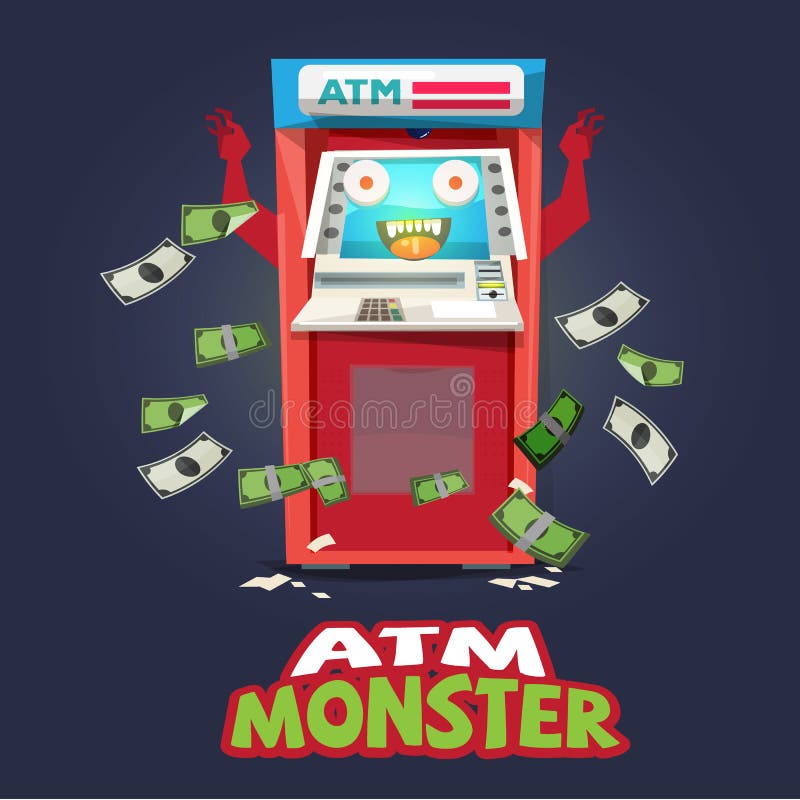 ATM Machine Monster Character Design - Stock Illustration ...