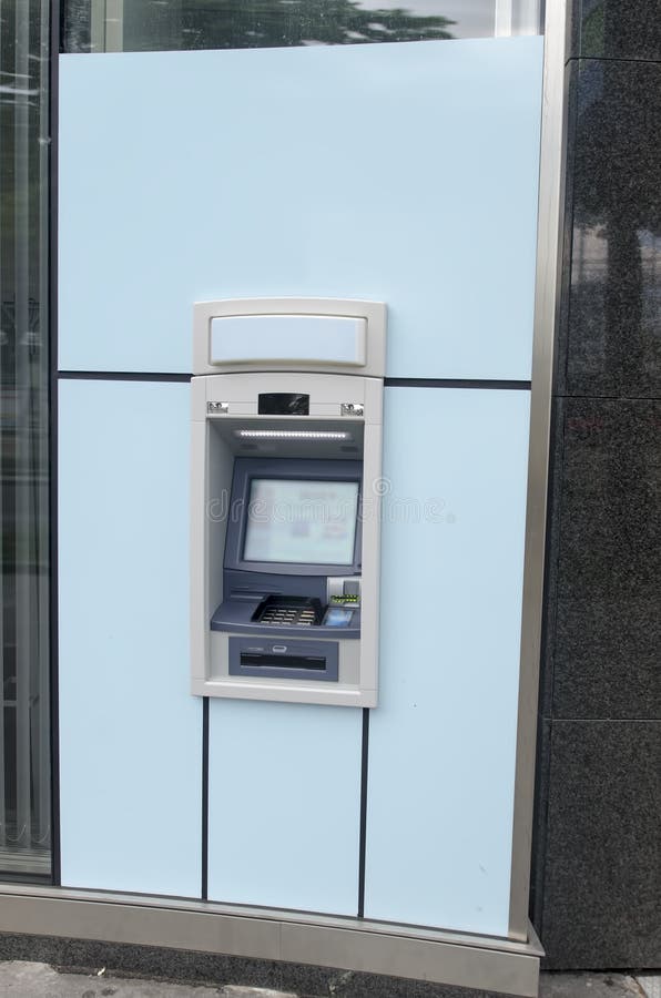 ATM machine in bank stock image. Image of automatic, exchange - 58269937