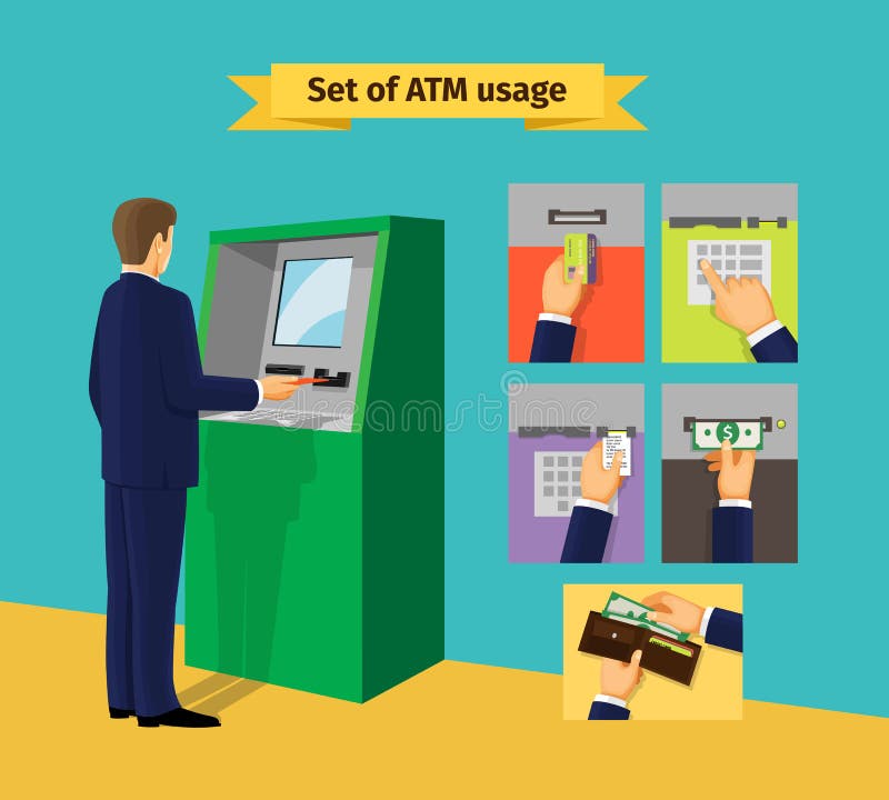 ATM Machine Design Vector Illustration Stock Vector - Illustration of ...