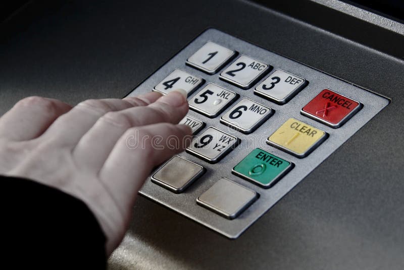 ATM Machine Pin Buttons Security Stock Photo - Image of numbers, female ...