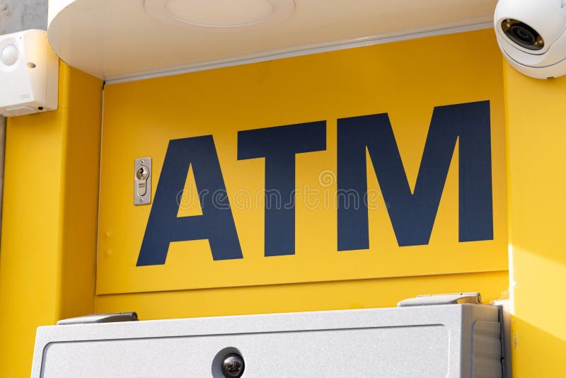 ATM Machine Sign stock image. Image of business, automated - 238152395