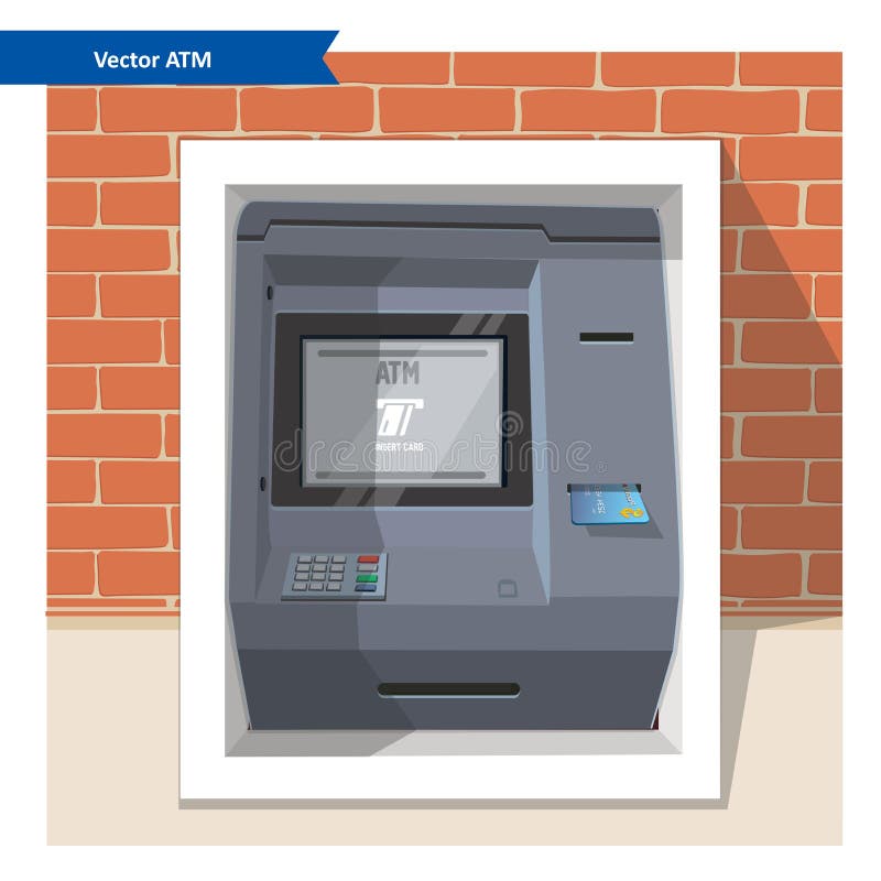 Atm Machine Vector Illustration. Stock Vector - Illustration of cash ...