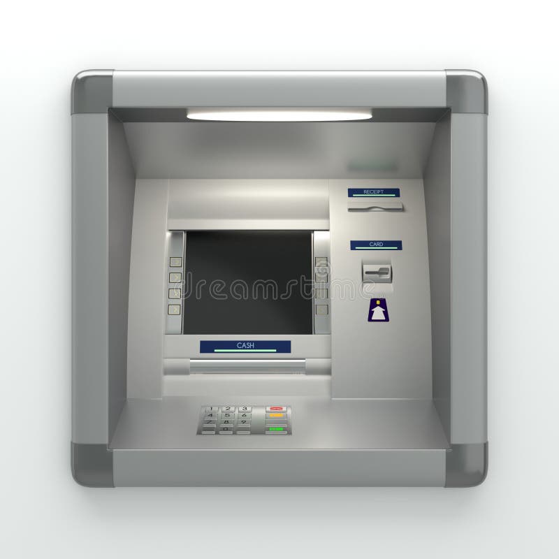 Atm machine on wall stock illustration. Illustration of printer - 109550476