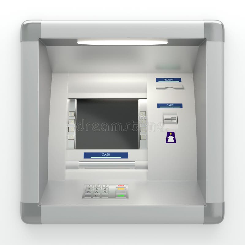 Atm machine on wall stock illustration. Illustration of close - 112857228