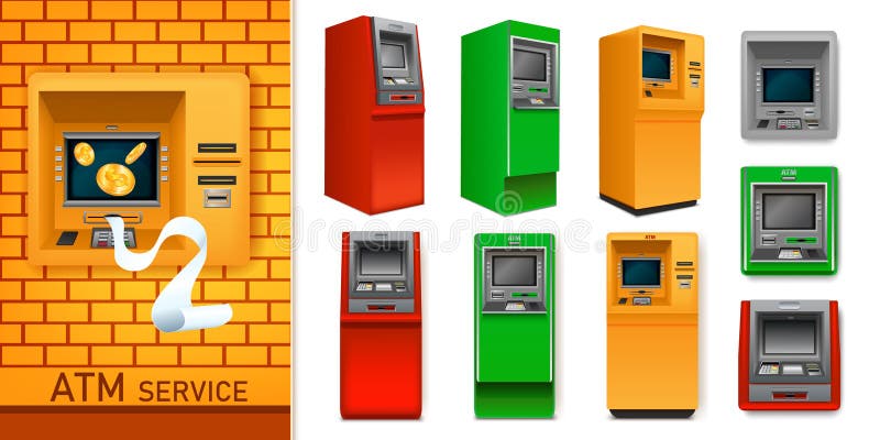 Atm Machines Composition stock illustration. Illustration of finance ...